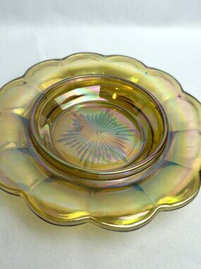 Indiana Glass | Dining | Indiana Glass Butter Dish Harvest Gold Vintage ...
